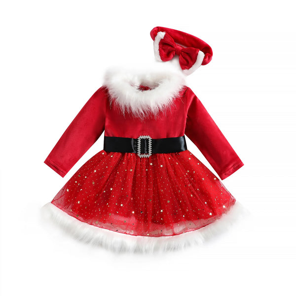 SPARKLING MISS CLAUSE with Headband - Hazel & Bo