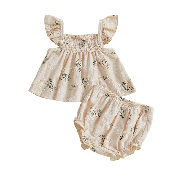KEELY Floral Smocked Summer Outfit - Hazel & Bo